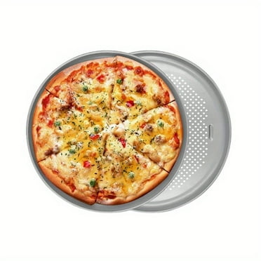 Chef Pomodoro Pizza Baking Set with 3 Pizza Pans and Pizza Rack, Non ...