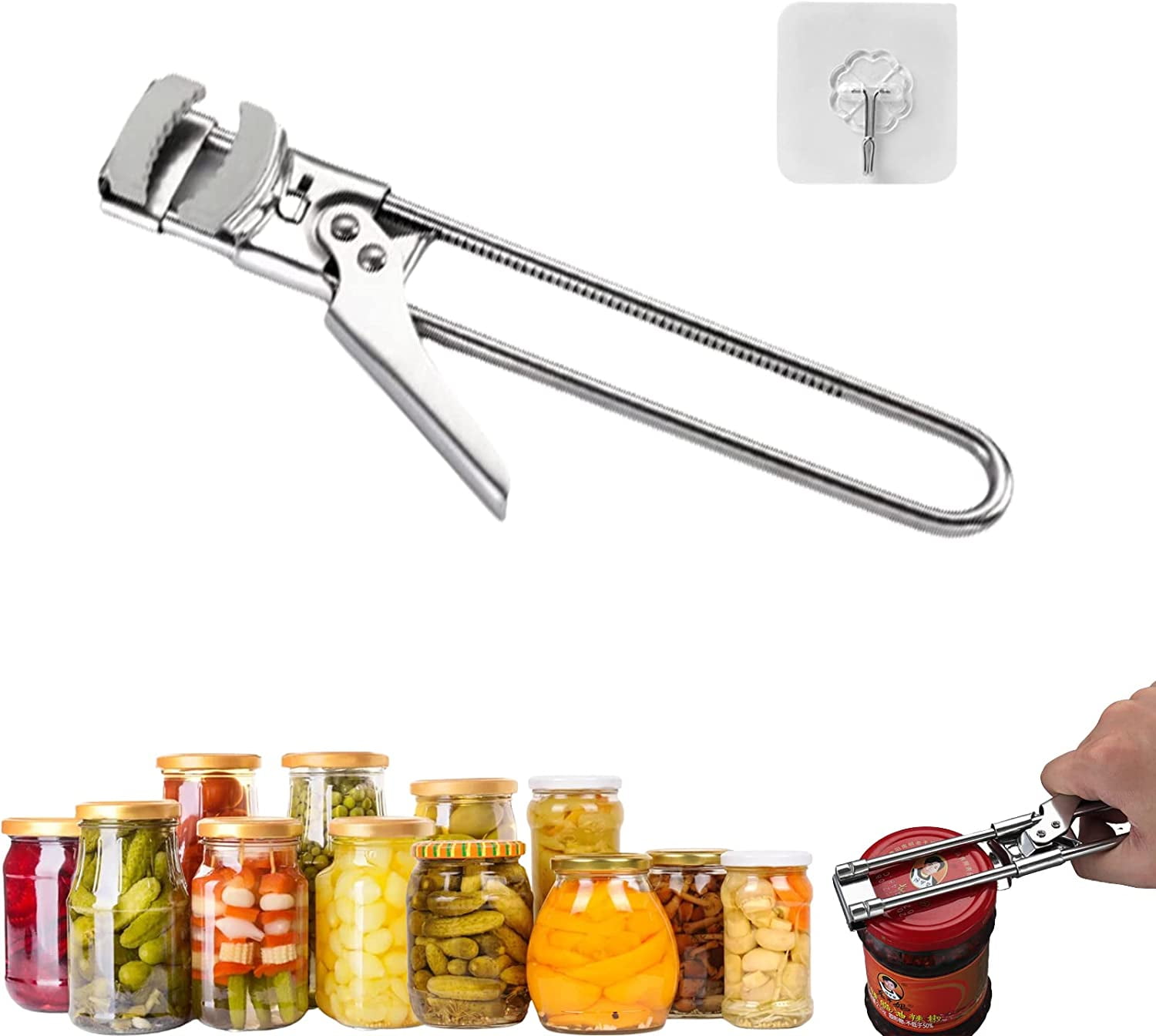 Fullofcarts Jar Opener, Adjustable Multifunctional Stainles Steel Can ...