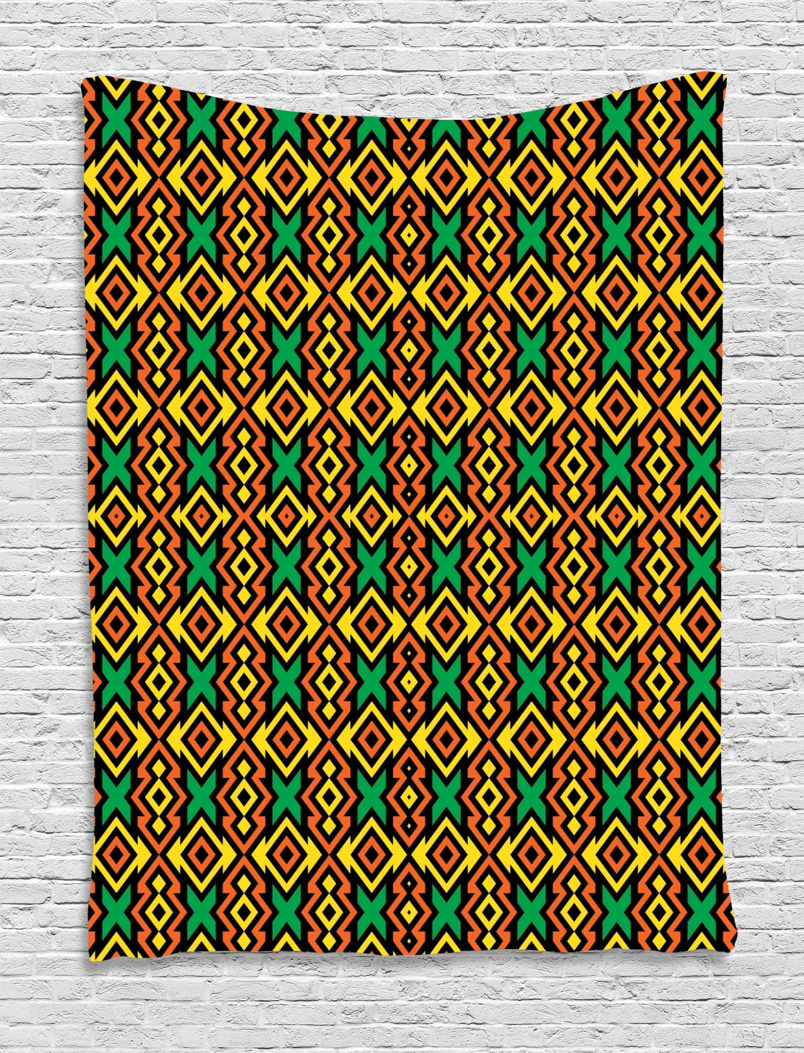 Kente Pattern Tapestry, Exotic African Vertical Borders from Angola ...