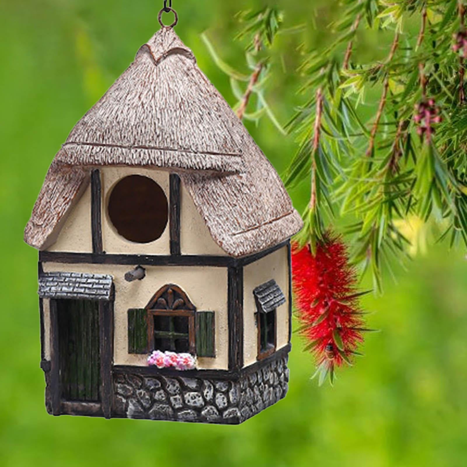 Resin Bird House Bird Nest Country Cottages Bird Cottages for Bluebirds ...