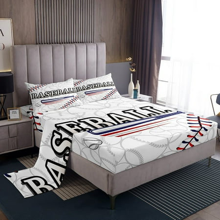 YST Full Size Baseball Sheets For Boys Sports Themed Sheet Set Soft ...
