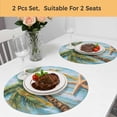 Coastal Beach Tree Round Placemats Set of 2 Summer Tropical Starfish ...