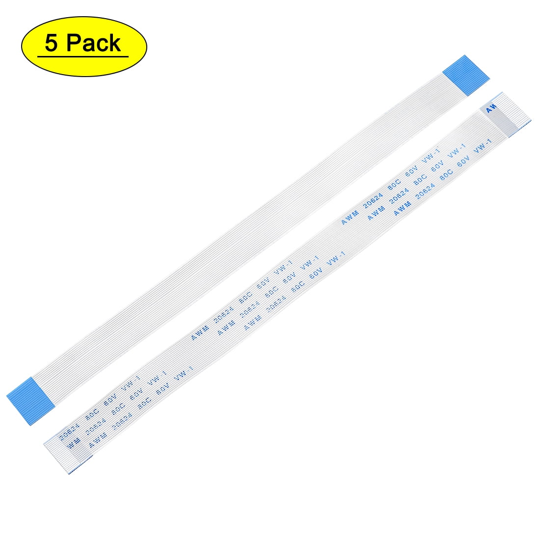 Uxcell 22pins Flexible Flat Cable FPC FFC A Type Ribbon Cable PE White ...