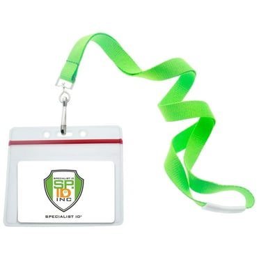 25 Pack Premium Name Tag Badge Holders with Lanyards - Vertical Clear ...