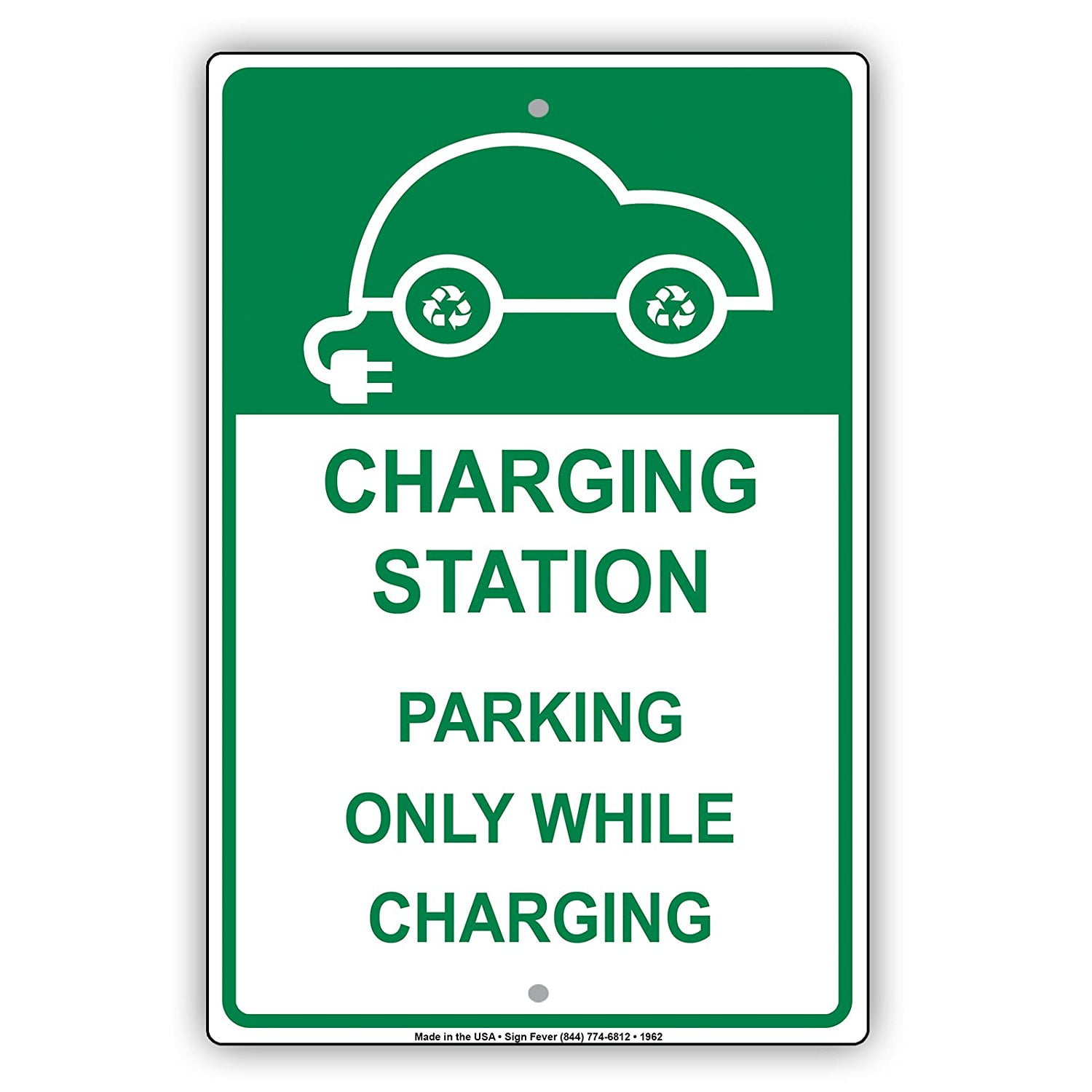 Charging Station Parking Only While Charging Electric Vehicle With ...