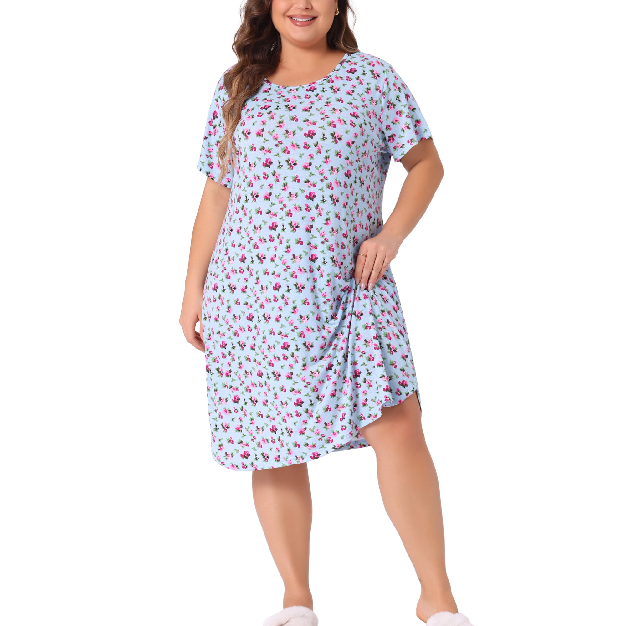 Click here for Agnes Orinda Womens Plus Nightgown Short Sleeve Ro... prices