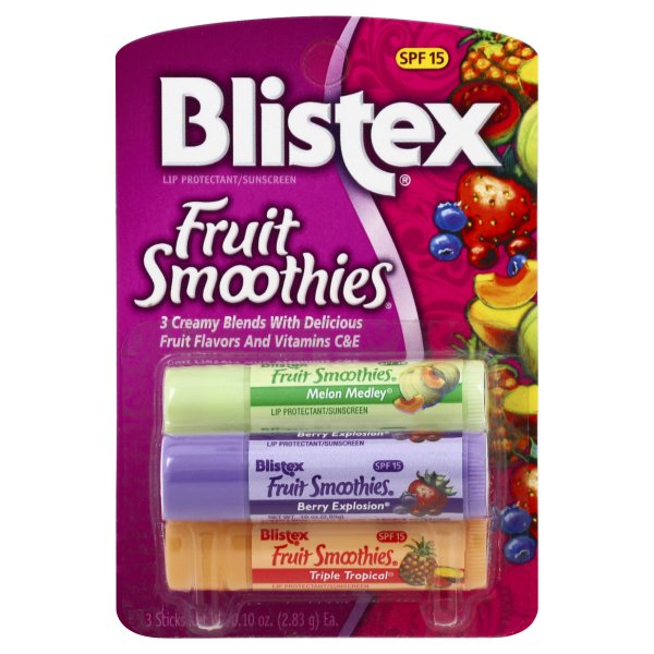 Blistex Fruit Smoothies Hydrating Lip Balm, Multi-Color, 3 Pack ...