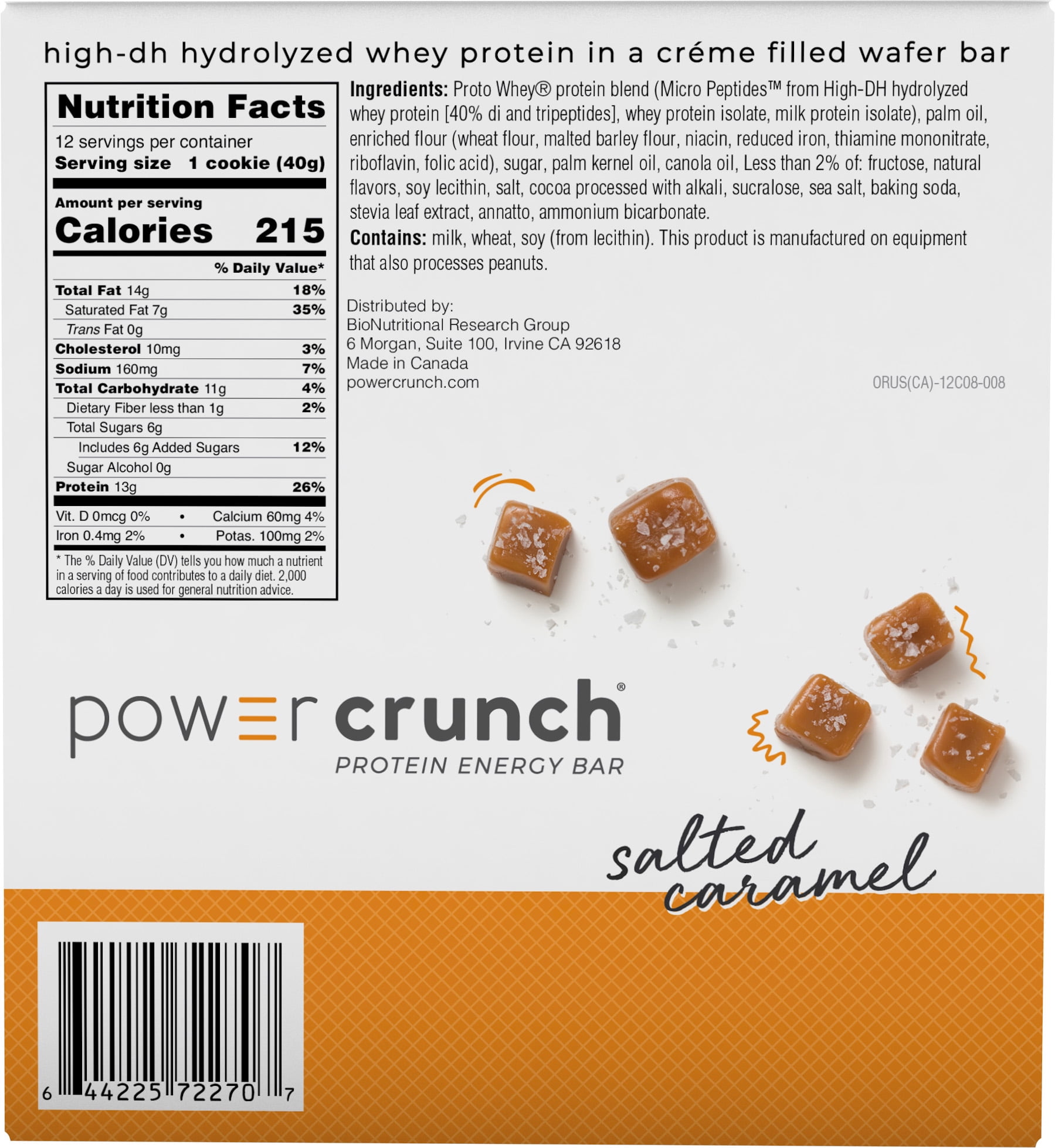 Power Crunch ORIGINAL Protein Energy Bar Salted Caramel, 1.4 oz, 12 count