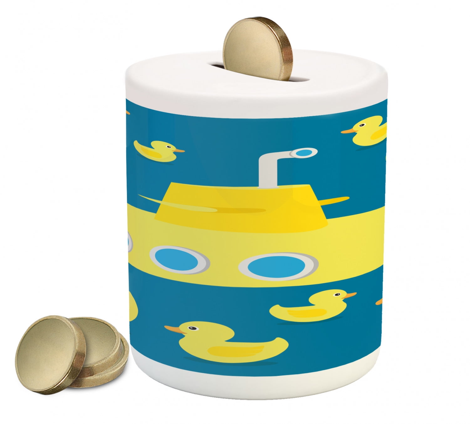 Rubber Duck Piggy Bank, Duckies Swimming in the Sea a Submarine Party ...