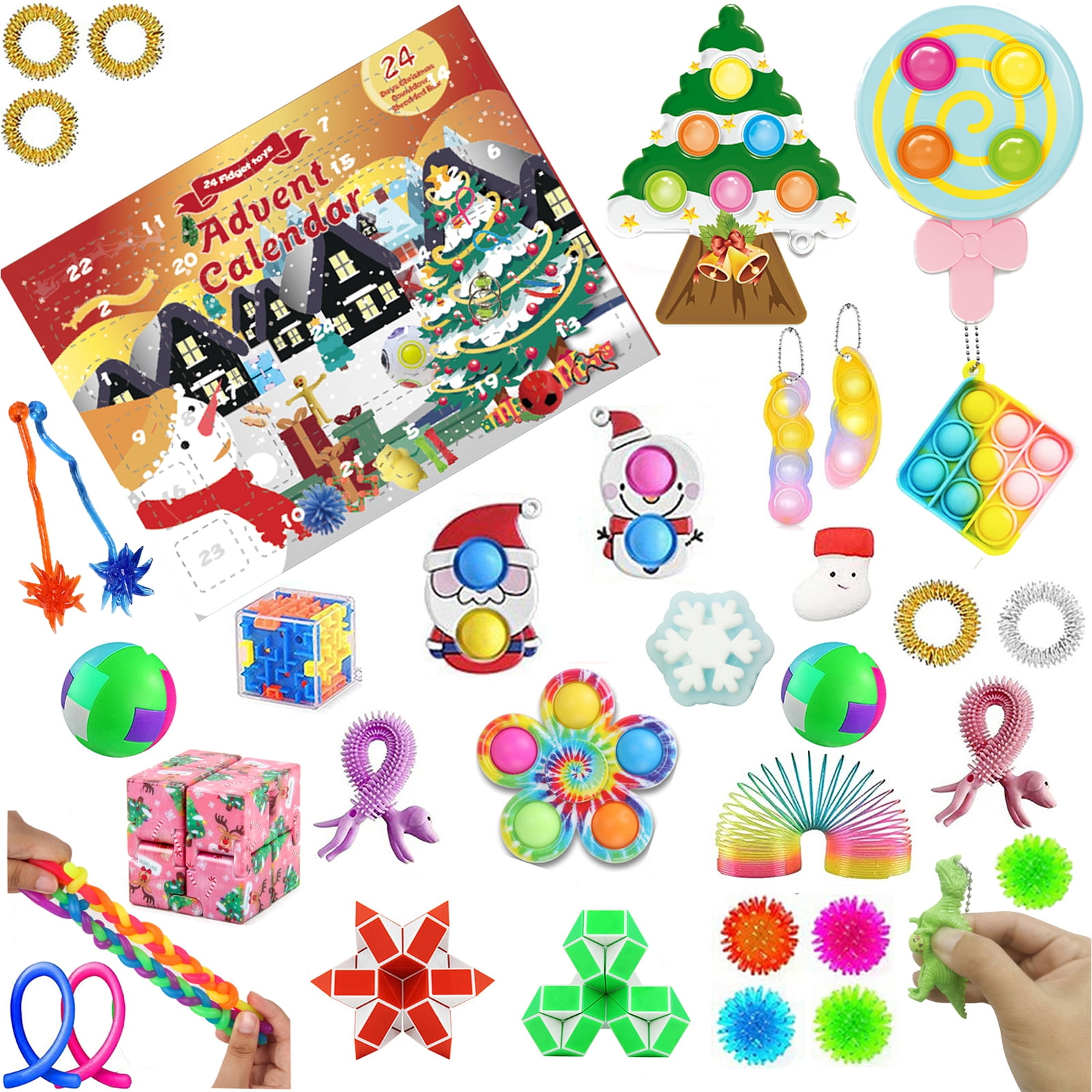Cheap Fidget Toy Pack 2021 Advent Calendar, 24DAYS Christmas Countdown ...