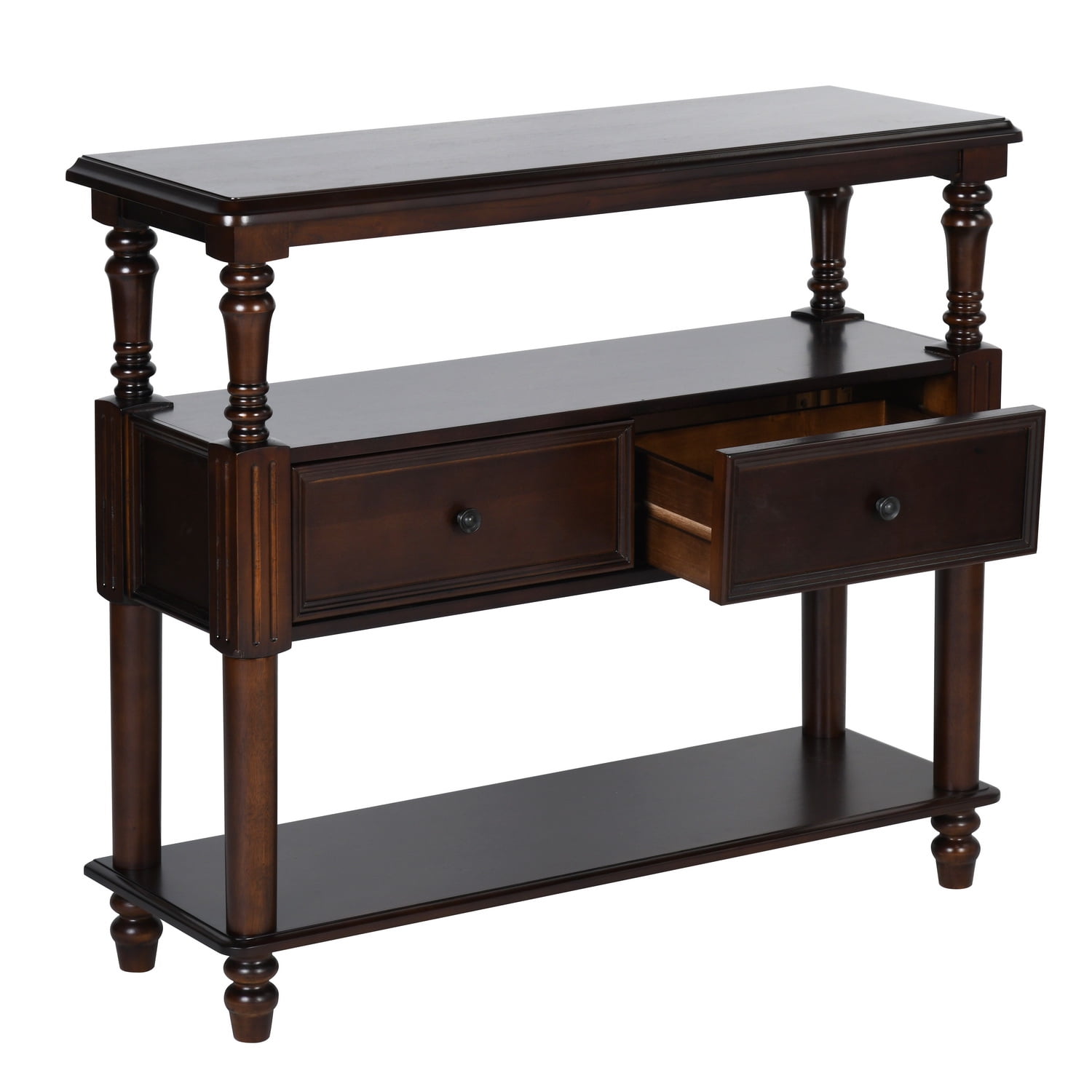 Houseinbox Vintage Solid Wood Console Table With 3 Tiers - Walmart.com
