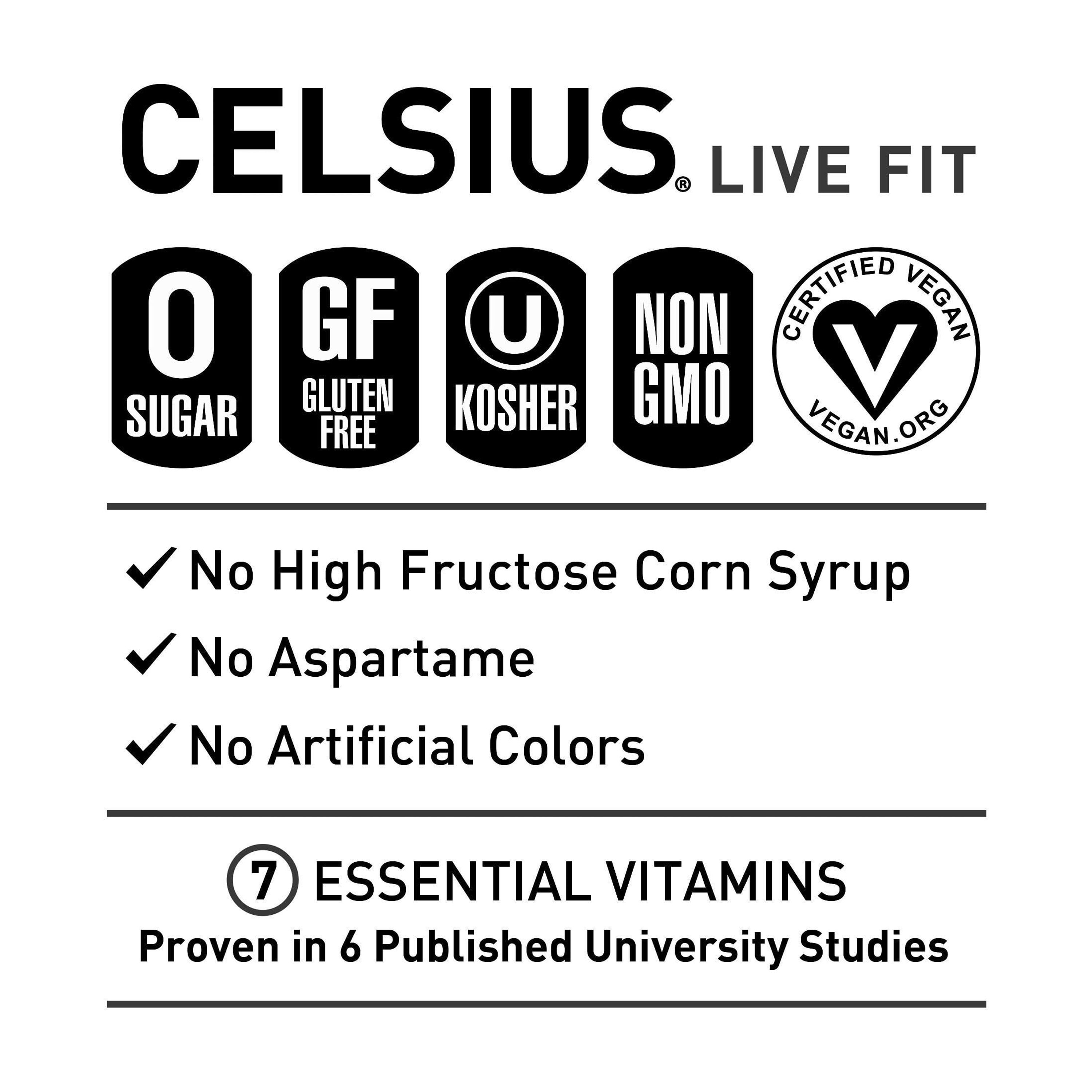 CELSIUS Sparkling Lemon Lime Functional Essential Energy Drink 12 fl oz ...