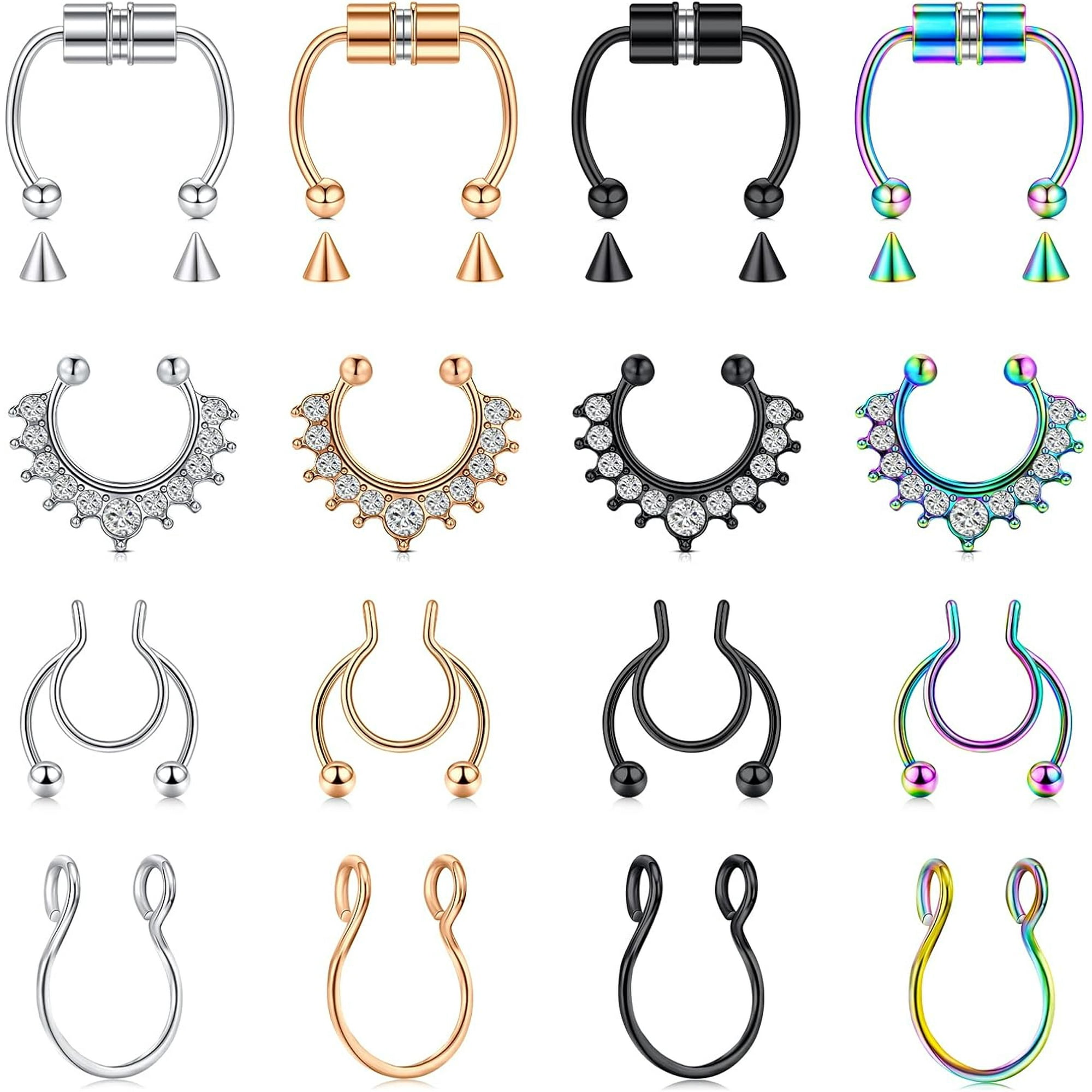 Click here for Oruyrop Fake Septum Fake Nose Ring Magnetic Septum... prices