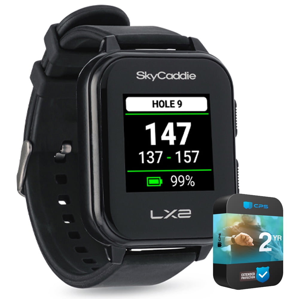 SkyCaddie LX2 GPS Golf Watch Black Bundle with 2 YR CPS Enhanced ...