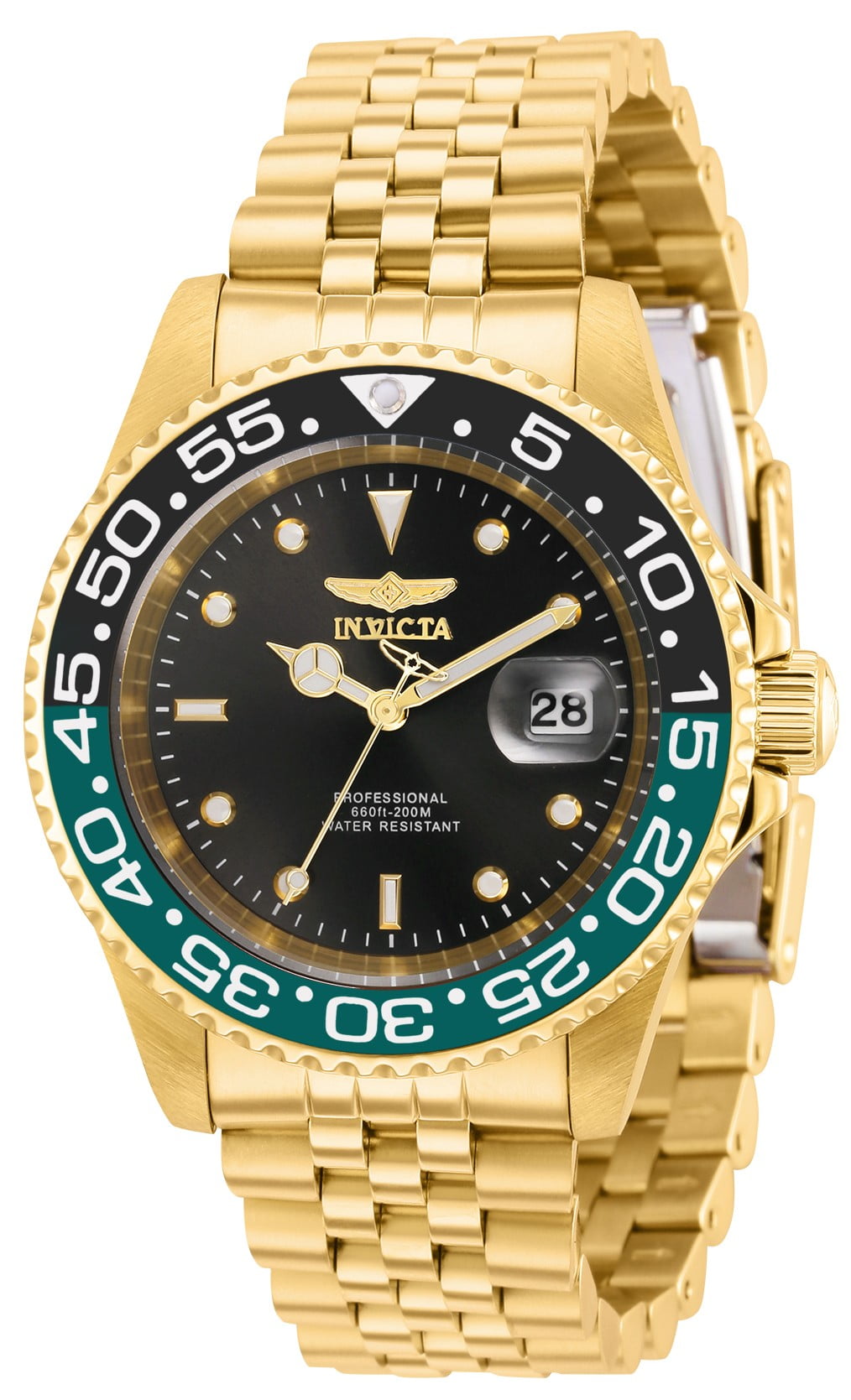 Invicta Pro Diver Men 40mm Stainless Steel Gold Black dial Quartz Watch ...