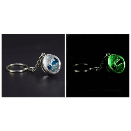 Luminous Keychain Portable Tree Keyring Glass Balls Balls Key Key Chain ...