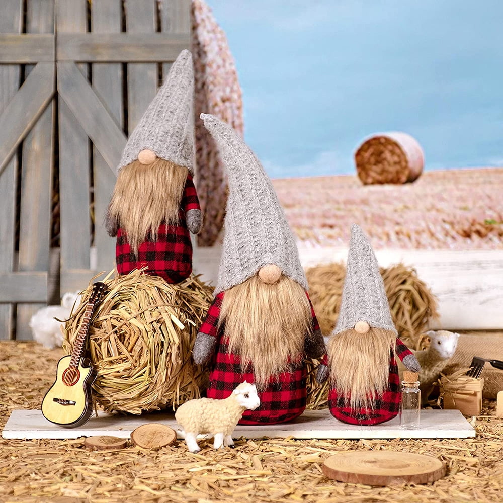 3Pack Dwarf Plush Toy Christmas Decoration,15in Christmas Holiday Gnome ...