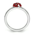 Sterling Silver Red & Black Enamel Ring - Walmart.com