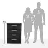 Sterilite Heavy Duty Plastic Storage 4 Drawer Unit, Wide Utility, Flat ...