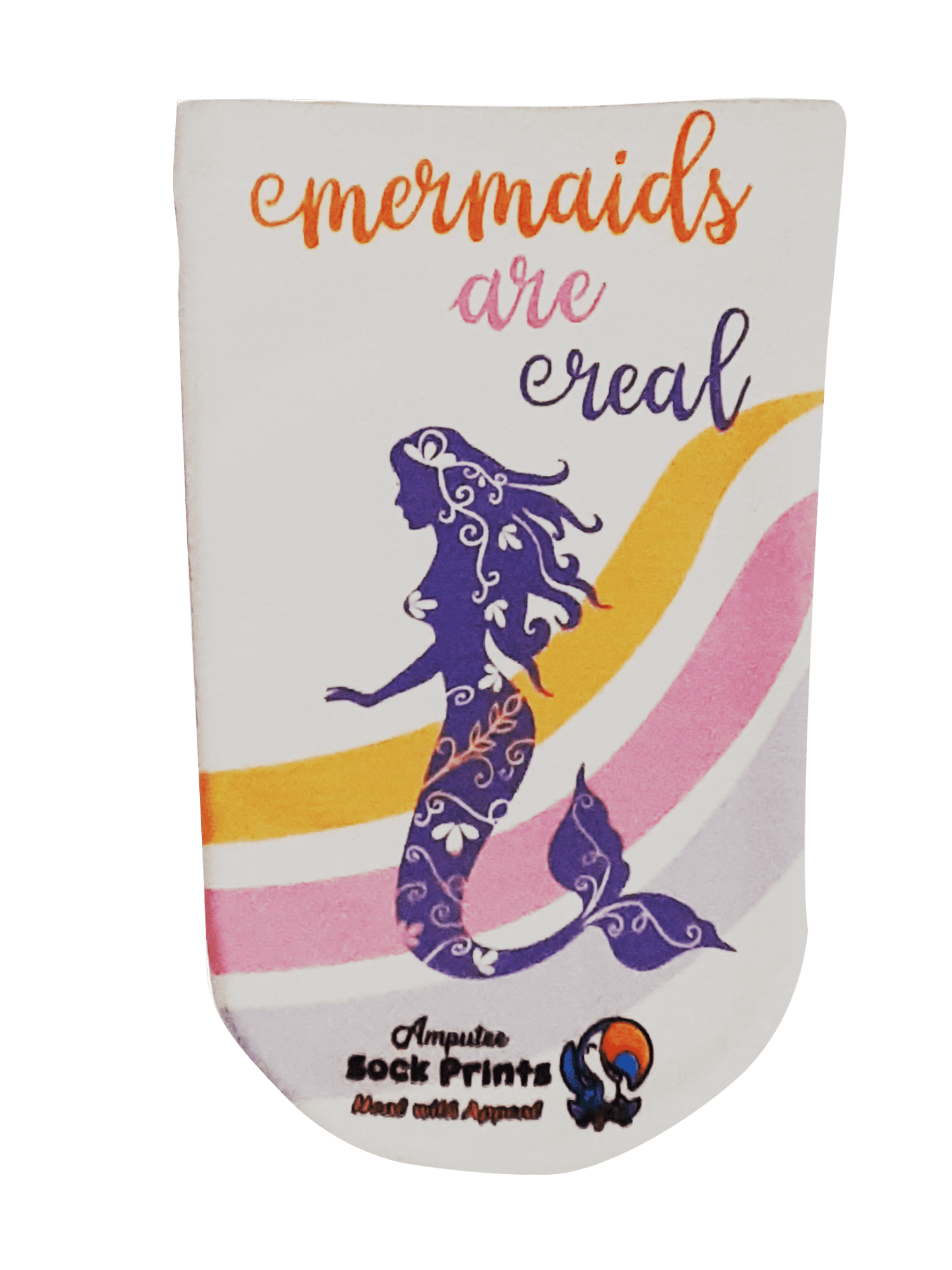 Amputee Sock "Mermaids Are Real V1", 3PLY Residual Wound, Over Shrinker ...