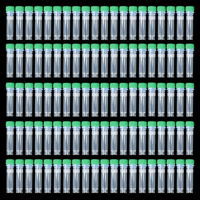 100Pcs 1ml Green Lab Plastic Frost Test Tubes Vial Seal Cap, Graduated ...