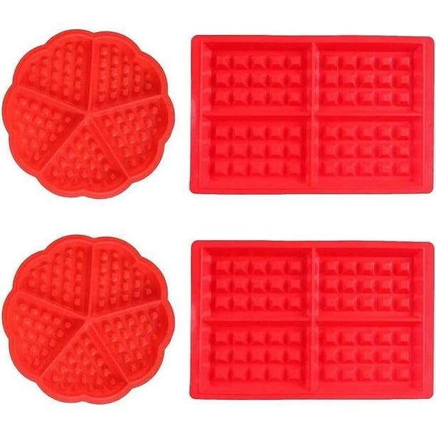 nipocaio Waffle Mold, 4 Pcs Silicone Waffle Mold, Bakeware-non-stick ...