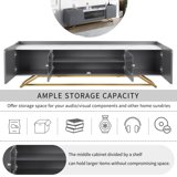 Triple Tree Durable Television Stand, Particle Board Gray, 63.07 x 12. ...
