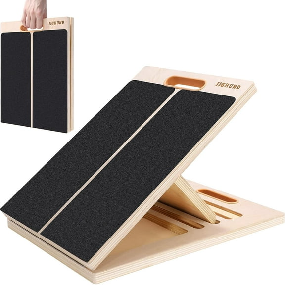 StrongTek Wooden Slant Board, 5 Adjustable Levels, Calf Stretching Aid ...