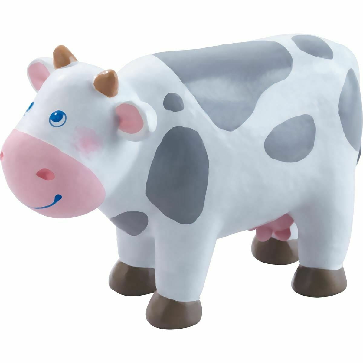 HABA Little Friends Cow - 4.5" Holstein Farm Animal Toy Figure ...