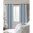 Blue Gray Stripes Blackout Curtains 45 Inches Long for Bedroom ...