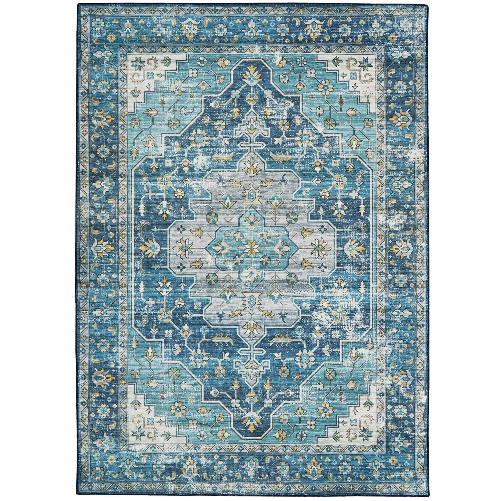 Click here for Linon Sariah 3 X 5 Washable Accent Rug  Teal And I... prices