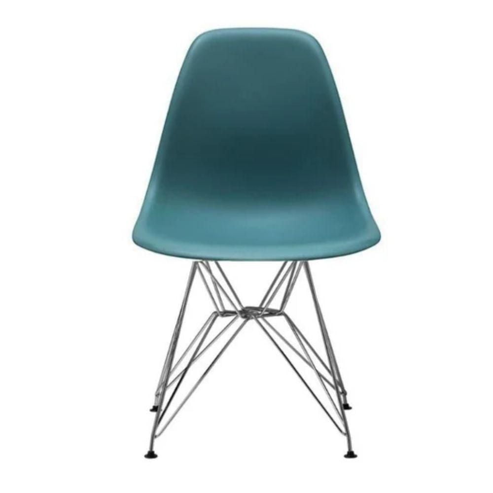 Click here for Heavenly Collection Navy Green Chair With Chrome B... prices