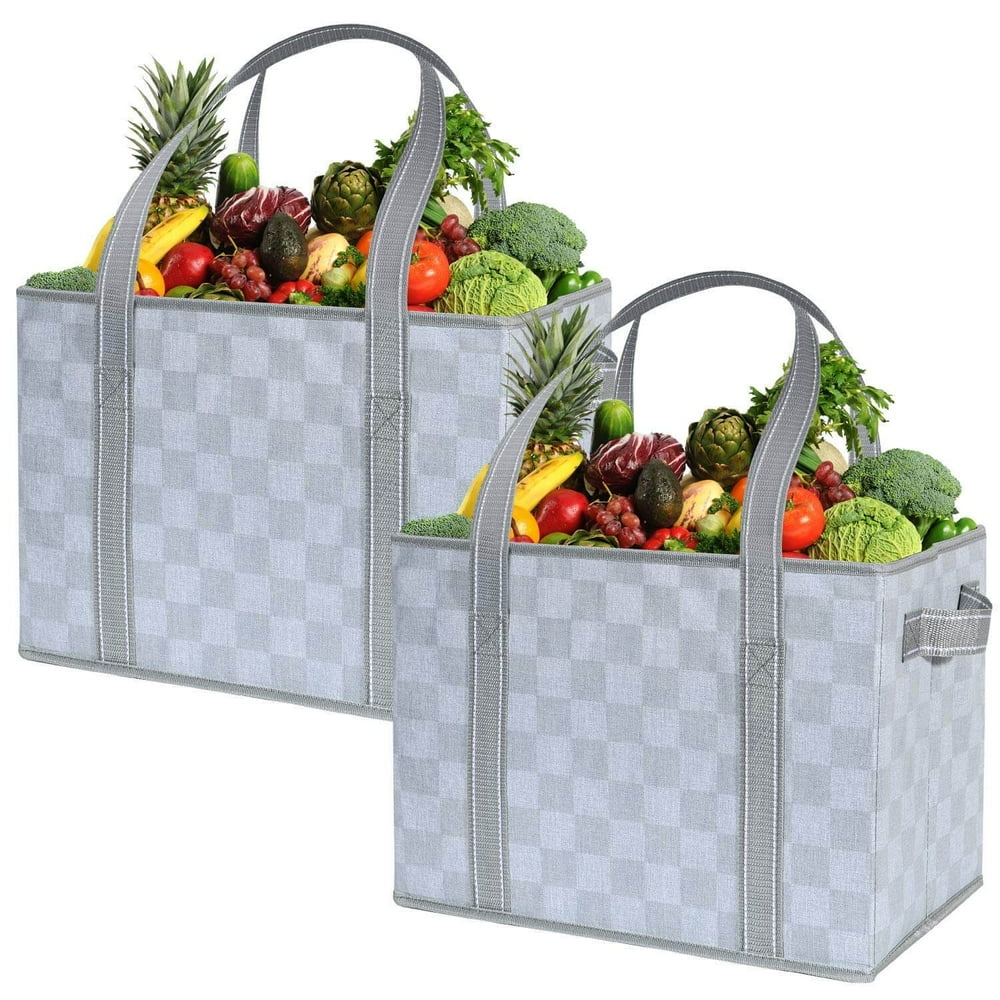 2 Pack Reusable Grocery Shopping Bag Heavy Duty Tote With Reinforced 2-pack-reusable-grocery-shopping-bag-heavy-duty-tote-with-reinforced