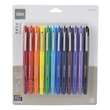 Office Depot Advanced Ink Retractable Ballpoint Pens, Needle Point, 0.7 ...