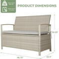 Grand Patio Outdoor Storage Bench Deck Box, All-Weather Wicker with ...