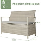 Grand Patio Outdoor Storage Bench Deck Box, All-Weather Wicker with ...