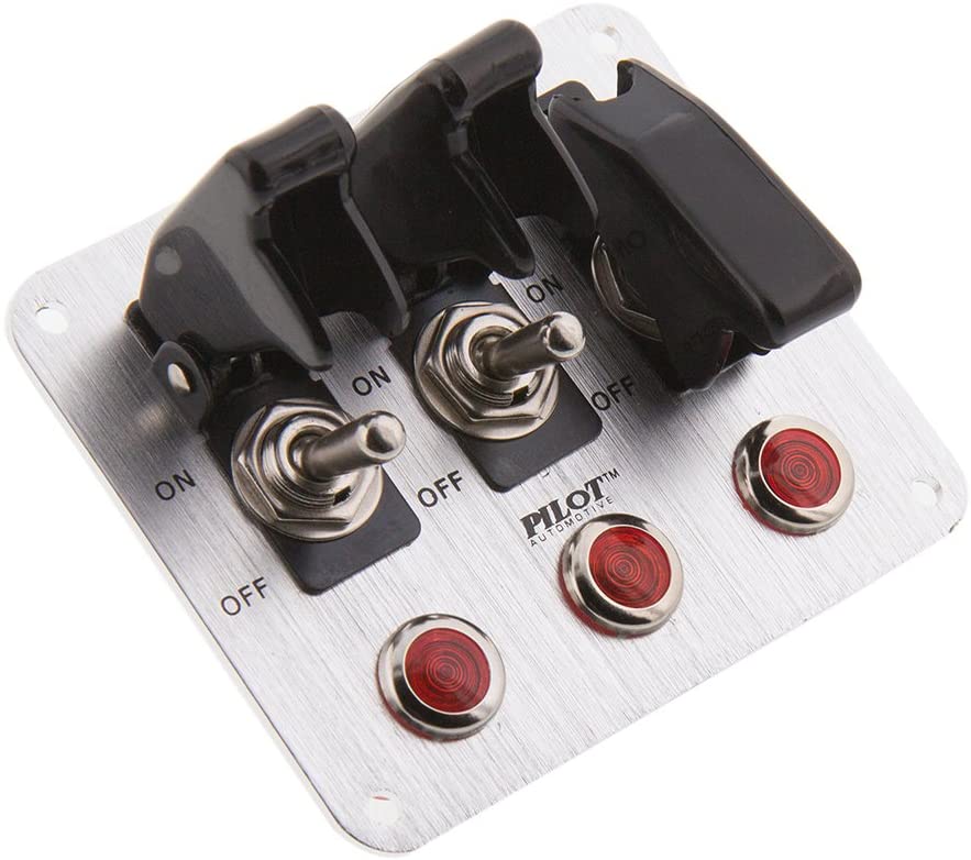 Pilot Automotive Pilot PL-SW53E 3 Safety Covered Toggle Switch Panel W ...