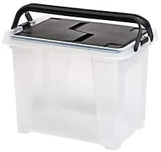 19 Qt. Letter Size Portable File Box, 4 Pack, Plastic Storage Container ...