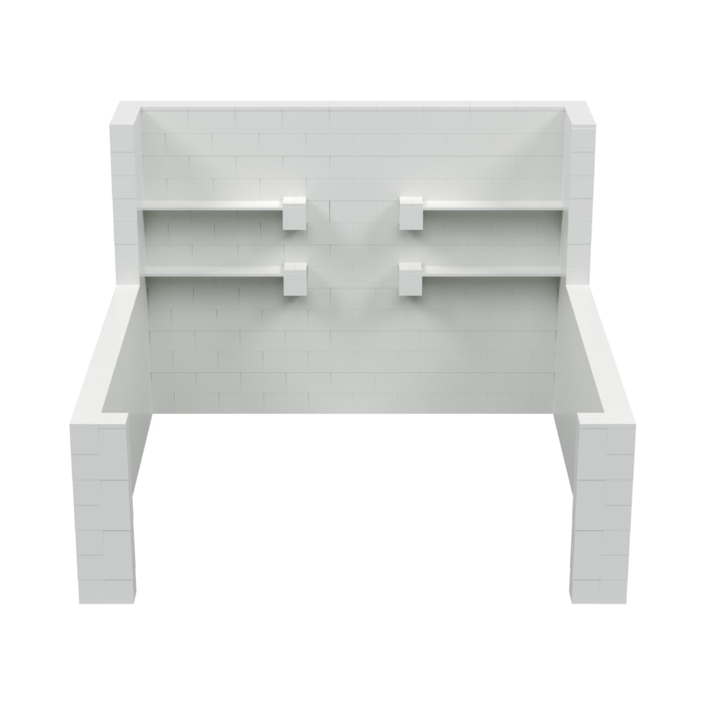 EverBlock 10’ x 10’ x 7’ Trade Show Booth Kit with 36” Wide Shelving ...