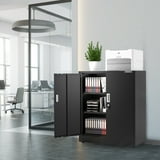 "WORKPRO Black Small Industrial Metal Storage Cabinet with Doors ...
