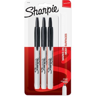 Sharpie Click-Top Ultra Fine Point Retractable Permanent Markers, Black ...