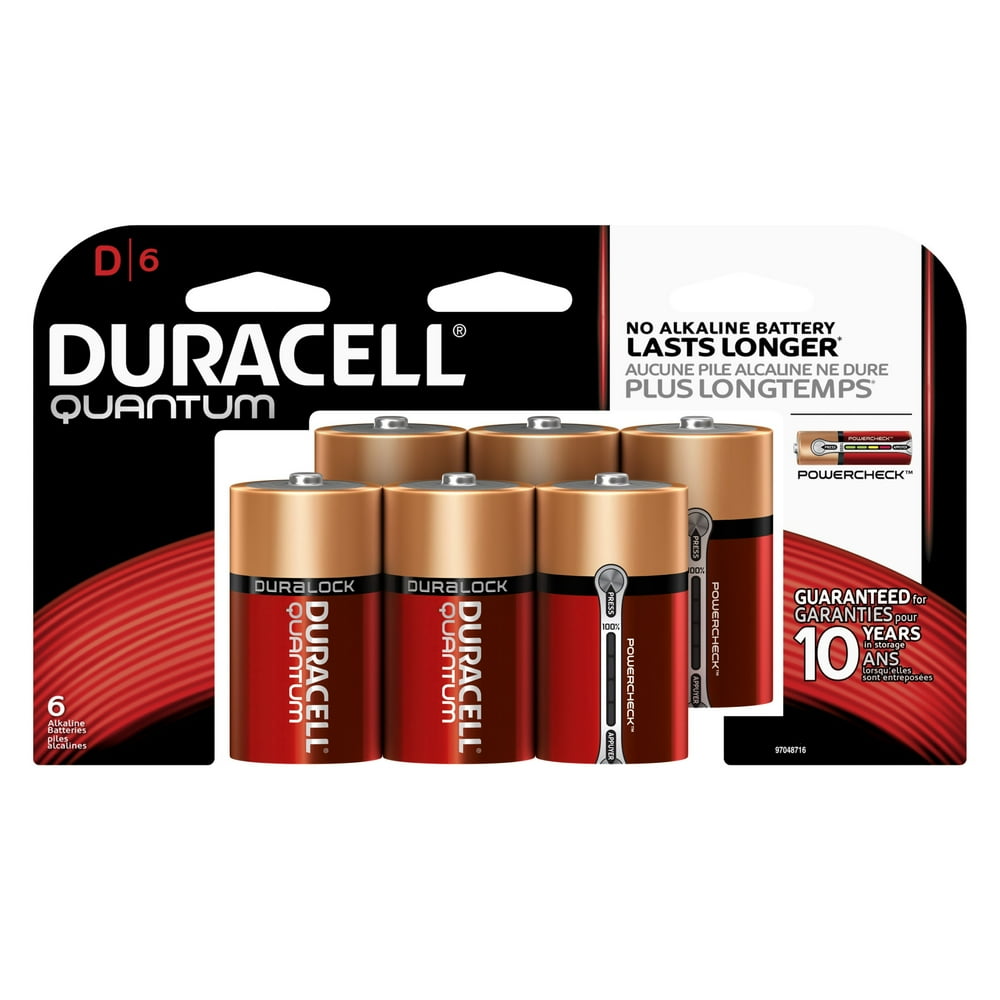 Duracell Quantum Alkaline-free D, 6 Count - Walmart.com - Walmart.com