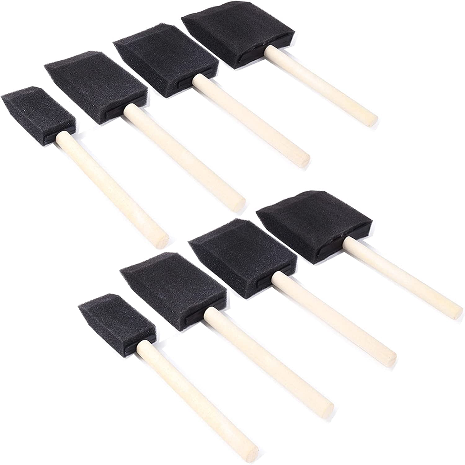 Foam Brushes Sponge Paint Brushes with Wooden Handle for Painting ...