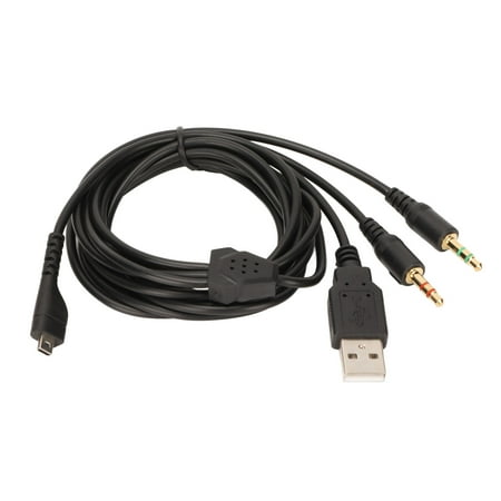 Headset Sound Cord, 3 In 1 Plugs 6.5ft Stretch Resistant Replacement ...