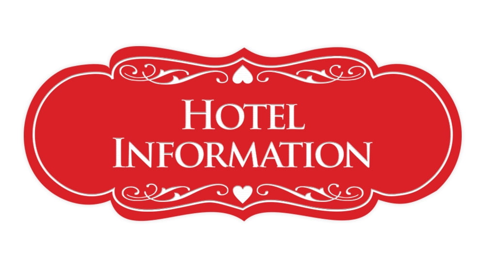Signs ByLITA Designer Hotel Information Sign (Red) - Large - Walmart.com