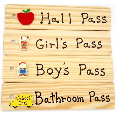 6 Pack - Student Hall Pass Breakaway Lanyards with Location Card Passes ...