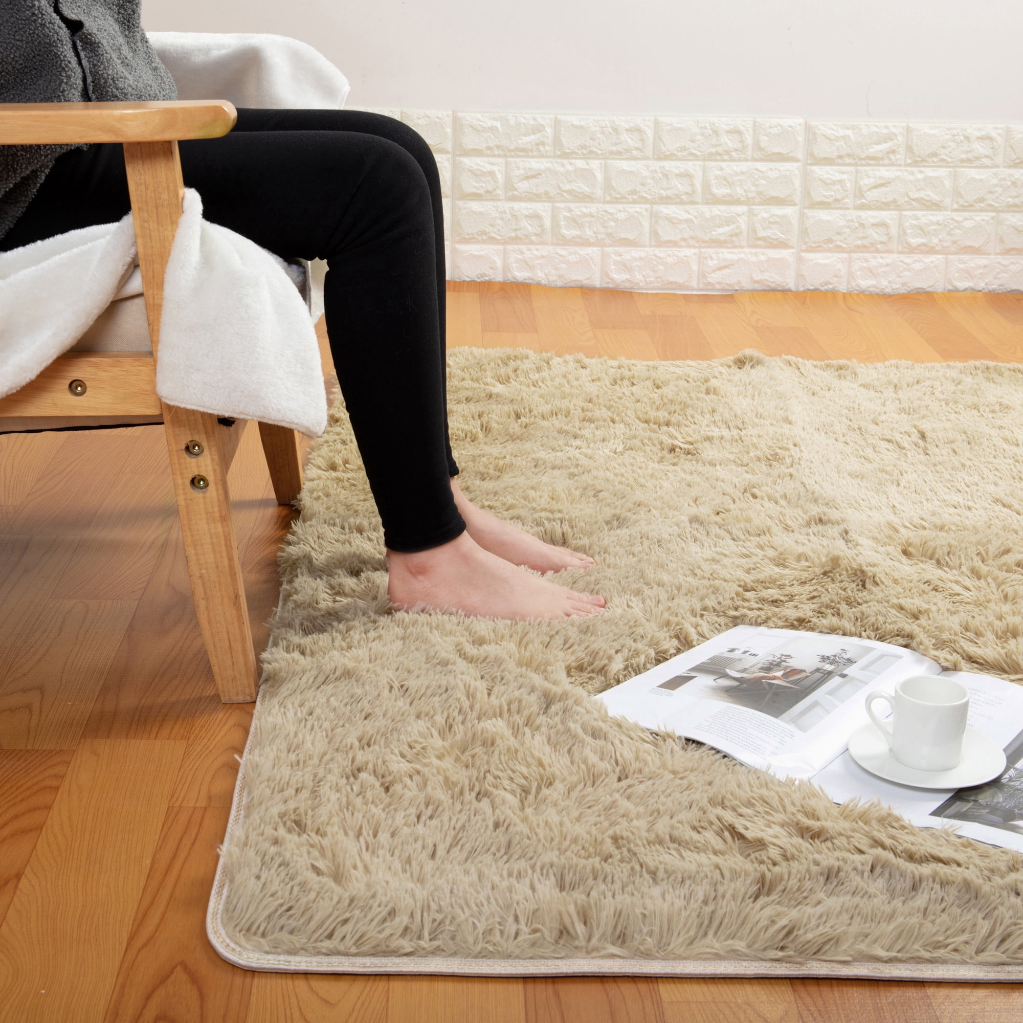 SHCKE Super Soft Floor Fluffy Carpet Shaggy Area Rugs Comfy Plush Area ...