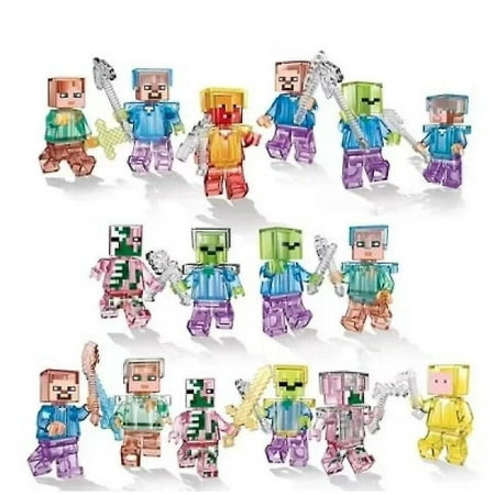 Minecraft Compatible Lego Minifigure Set-16 Crystal Minifigures ...