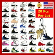Nike Jordan Mini Shoe Keychain by DSK GLOBAL - Rubber Black & White ...