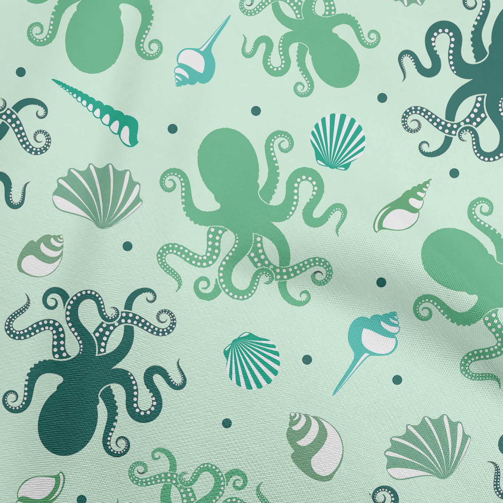 oneOone Rayon Mint Green Fabric Sea Sewing Material Print Fabric By The ...